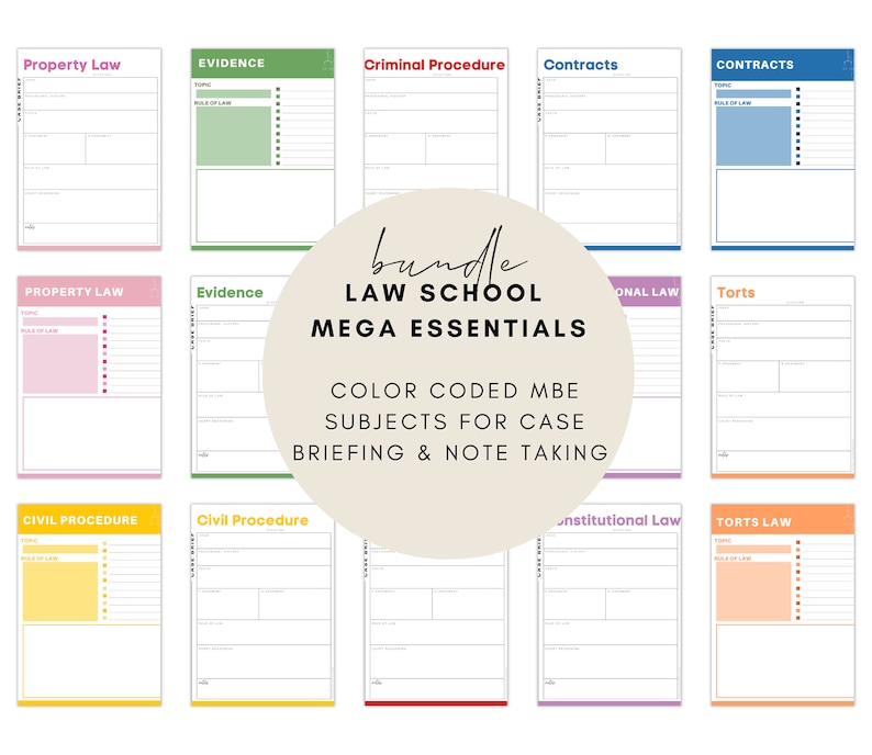 Law School Essentials Bundle | Case Brief, Notes, Essay Planner ...