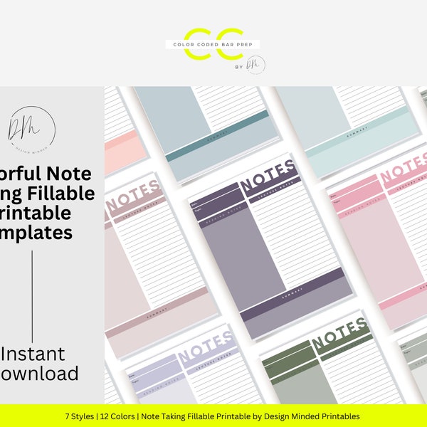 Printable Notes Page | Notes Template | Note Taking | - Etsy