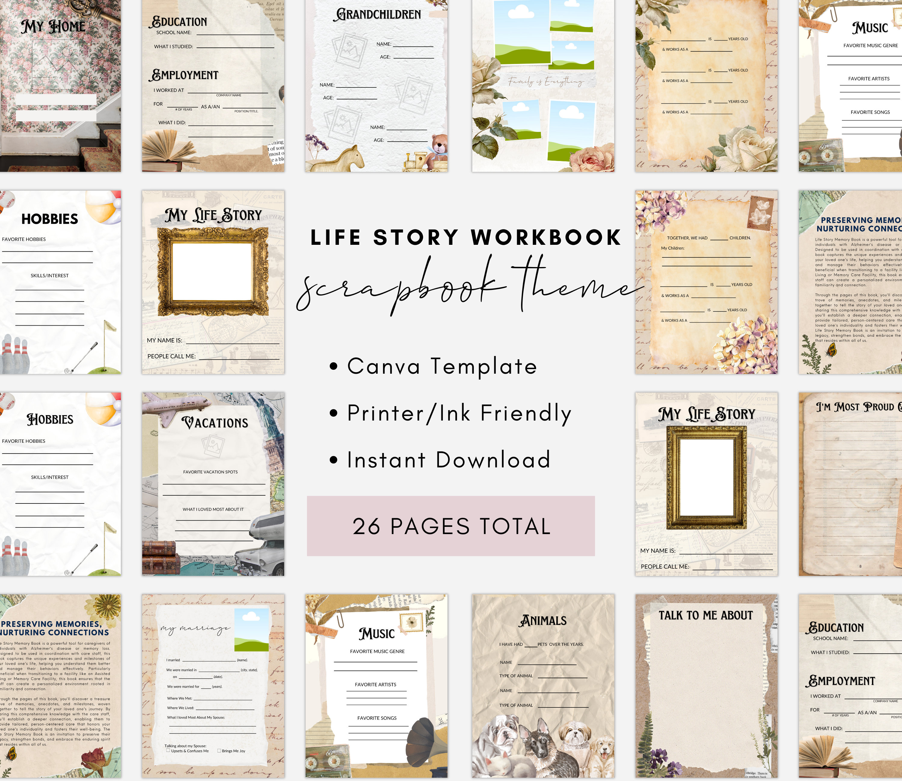 Life Story Printable Workbook | Perfect for Alzheimers Caregiving ...
