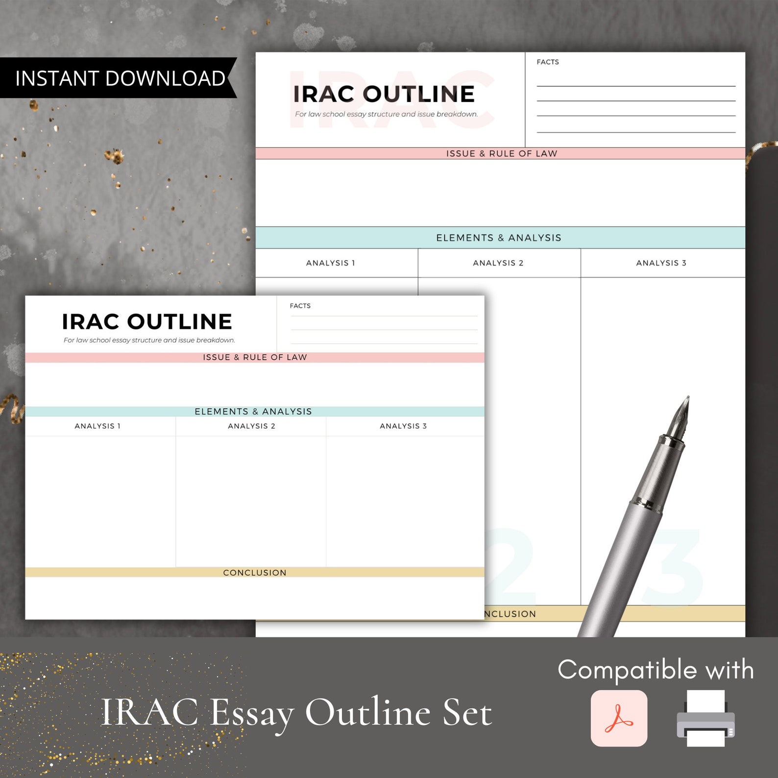 Law School IRAC Essay Outline | Printable | Instant Download | Fillable ...