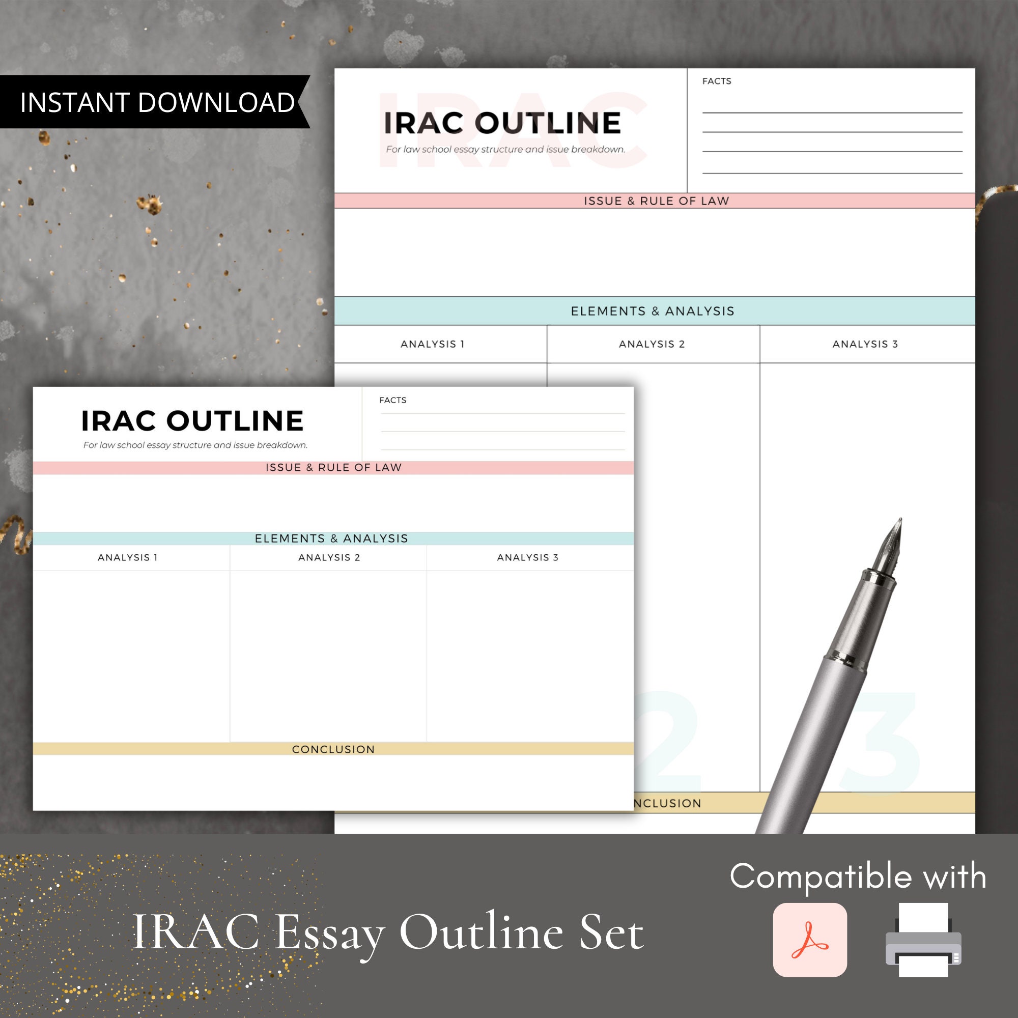 Law School IRAC Essay Outline | Printable | Instant Download | Fillable ...
