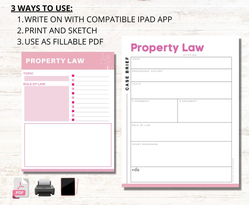 MBE Bar Exam-color Coded Case Brief and Notes Template - Etsy