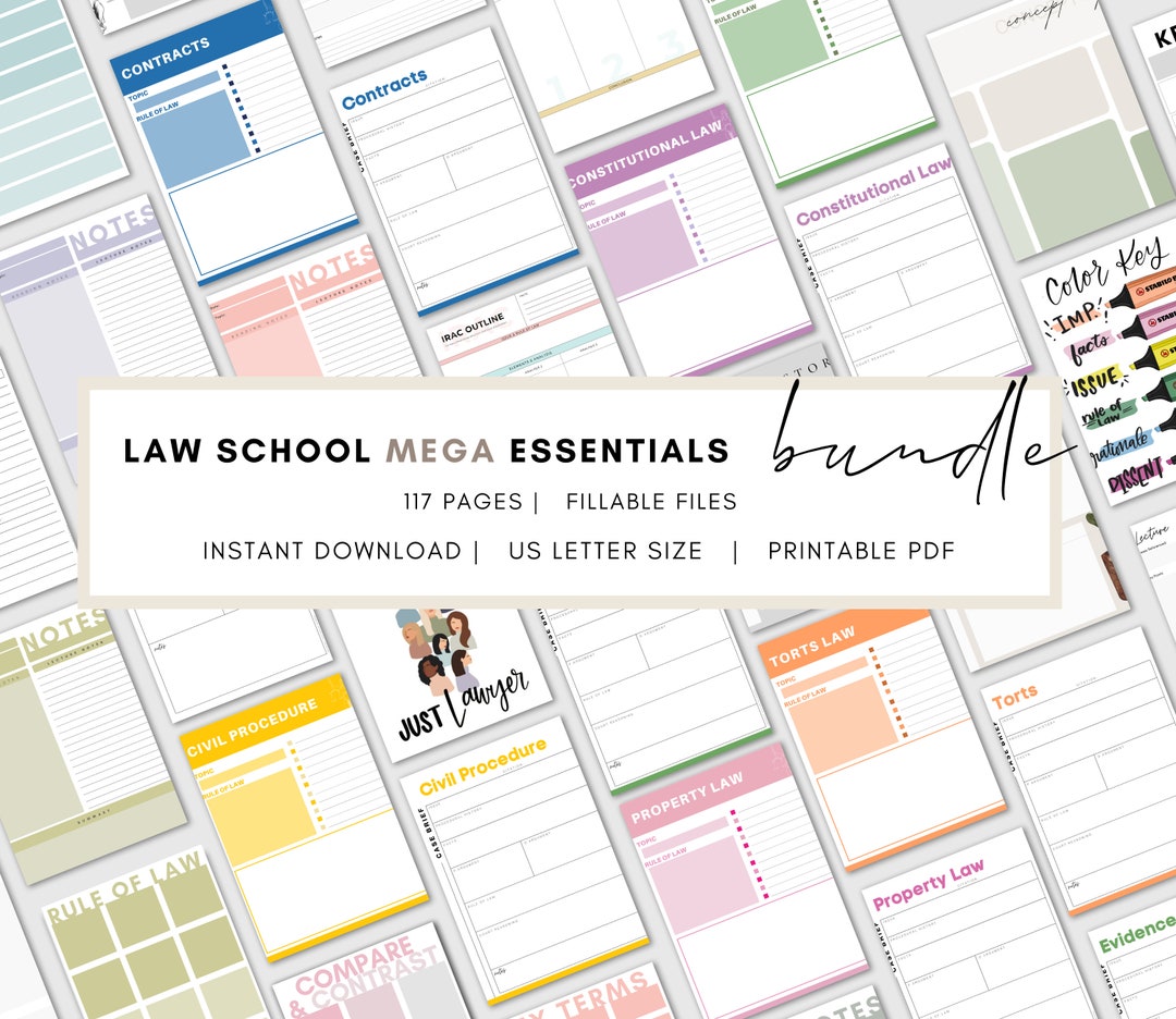 Law School Mega Bundle Essentials | Case Brief Template | Note Taking ...