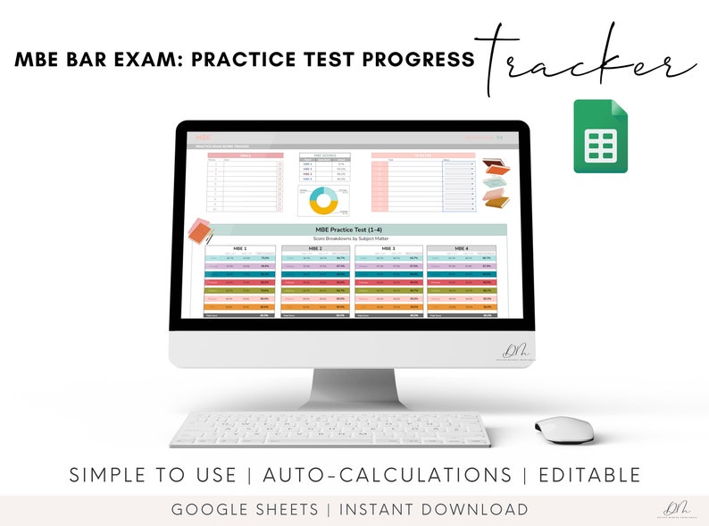 MBE Bar Exam Prep: Progress Tracker | Google Sheets Grade Tracker | MBE ...