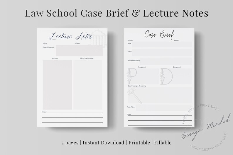 Law School Case Brief and Lecture Notes Template 1L - Etsy