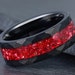 Hammered Ruby Ring, Black Tungsten Ring, Mens Wedding Ring, Womens ...