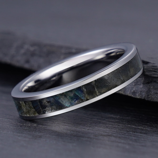 Mens Labradorite Wedding Ring - Etsy