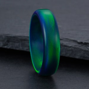 Green & Blue Opal Ring, Northern Lights Ring, Iridescent Ring, Mens ...