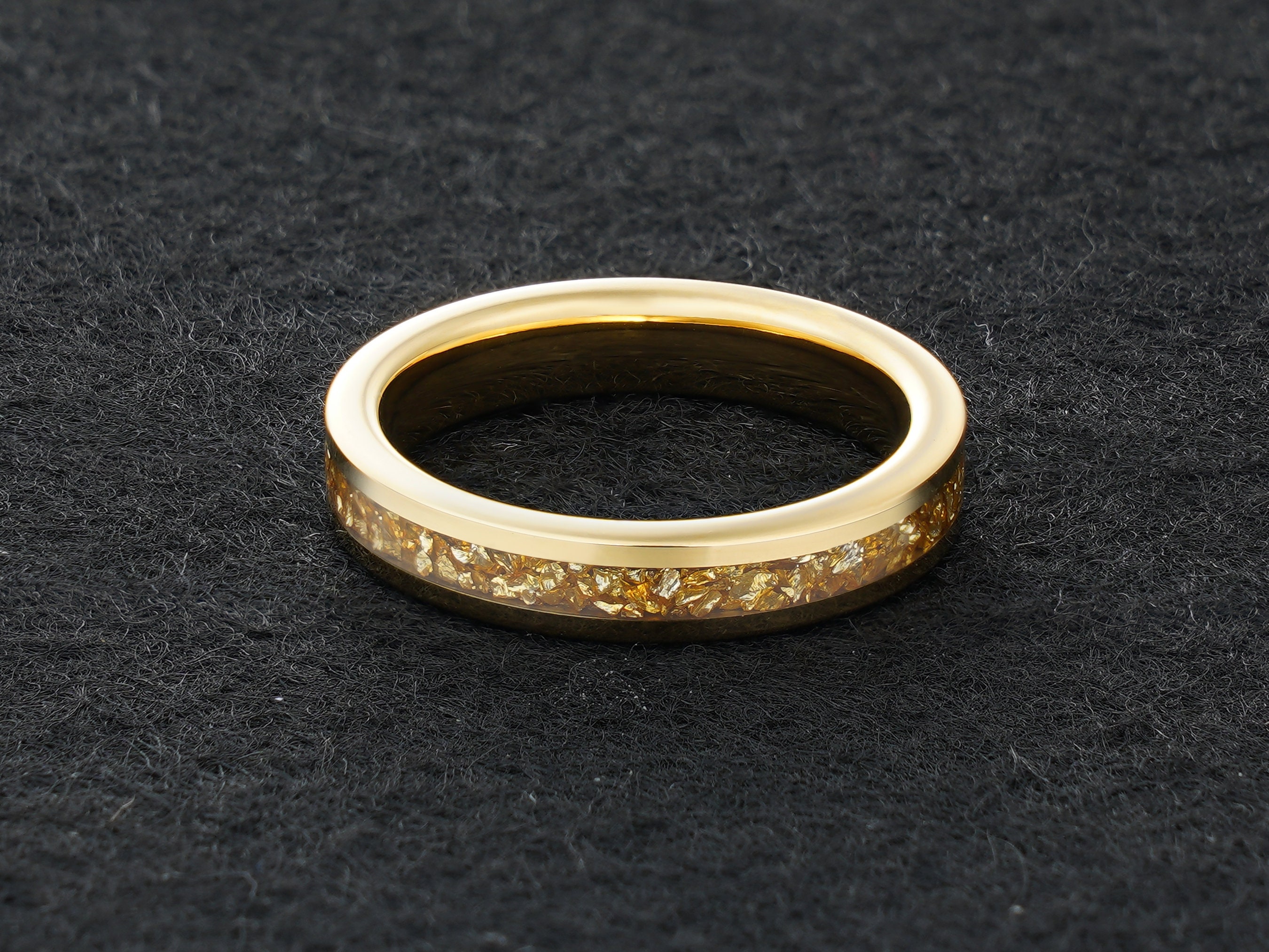 Gold German Glass Ring Gold Tungsten Ring Women's - Etsy