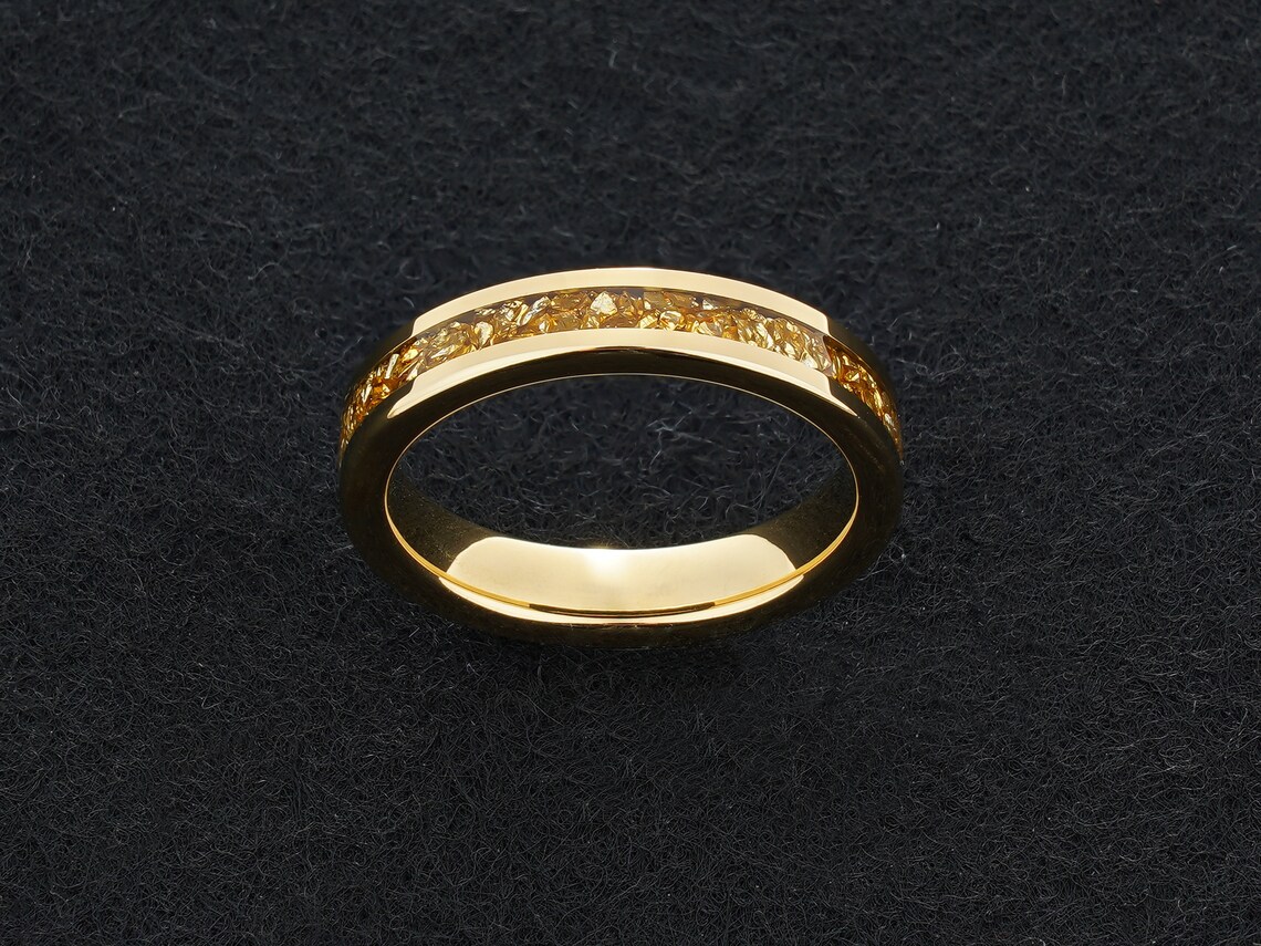 Gold German Glass Ring Gold Tungsten Ring Women's - Etsy