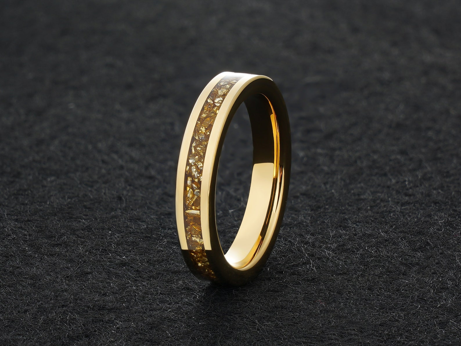 Gold German Glass Ring Gold Tungsten Ring Women's - Etsy