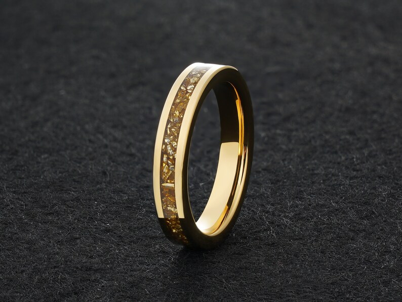 Gold German Glass Ring Gold Tungsten Ring Women's - Etsy