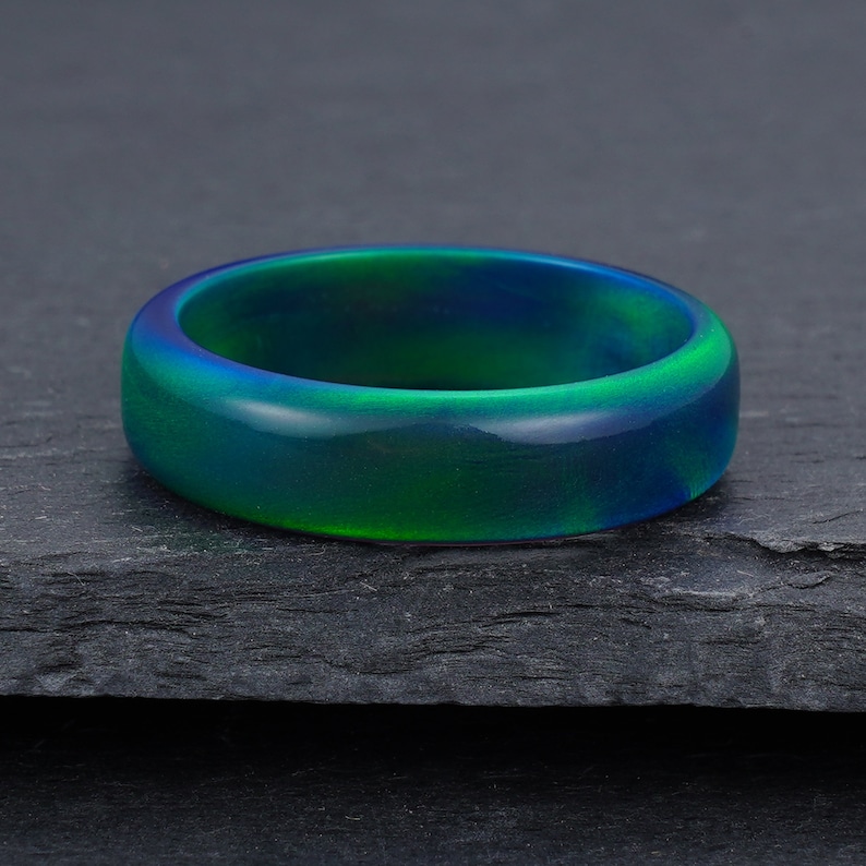 Green & Blue Opal Ring Northern Lights Ring Iridescent Ring - Etsy