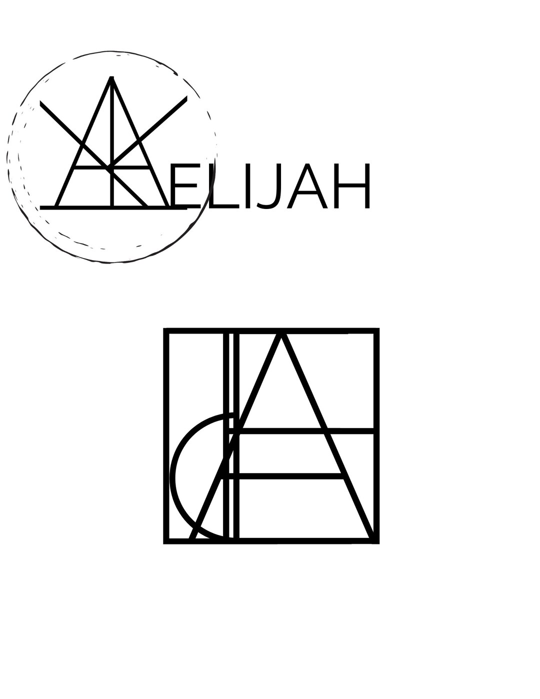 PRE-MADE Name Logo | Digital File | Letter Monogram Gift | ELIJAH ...