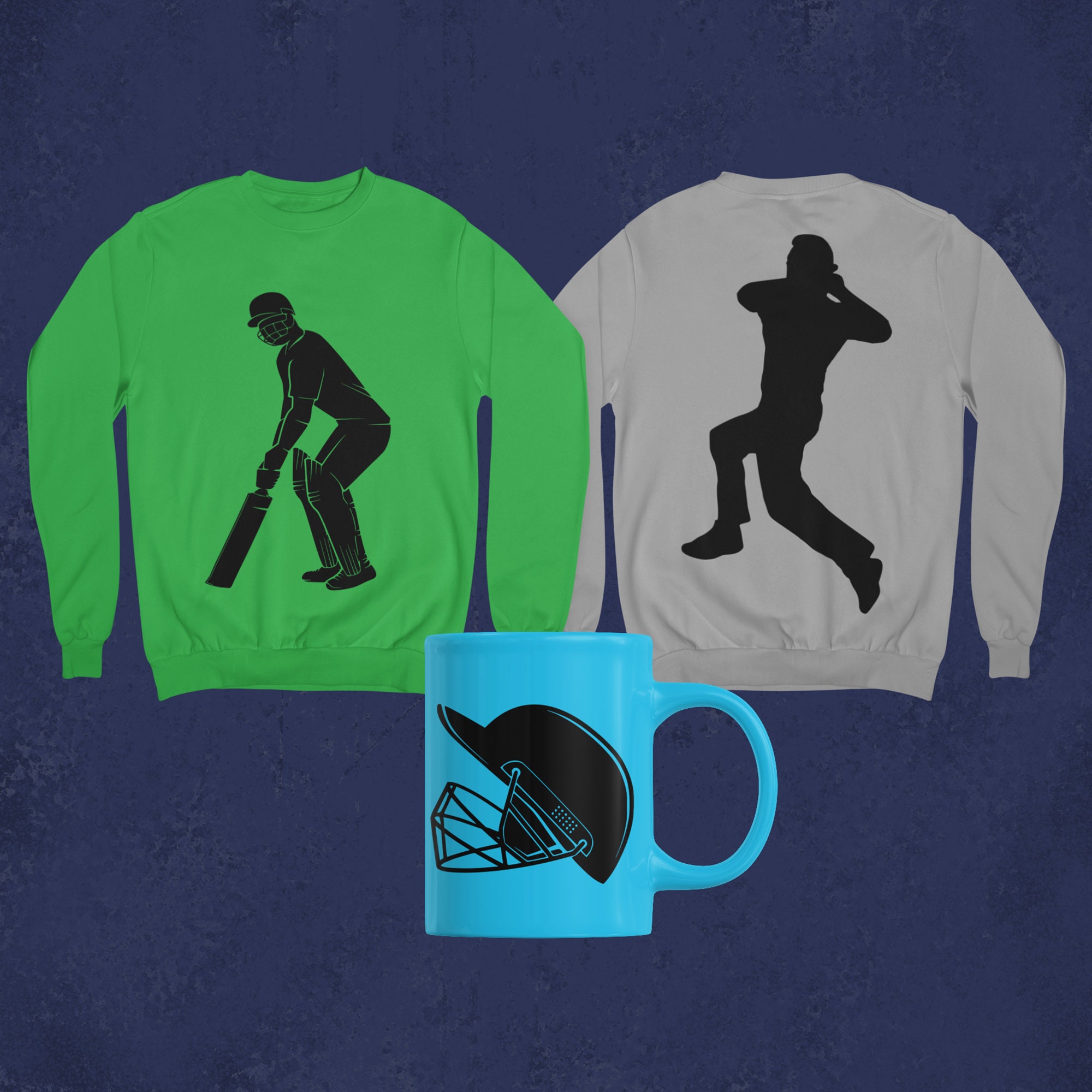 Cricket Silhouette Pack - 25 Cricket Player Designs Digital Download ...
