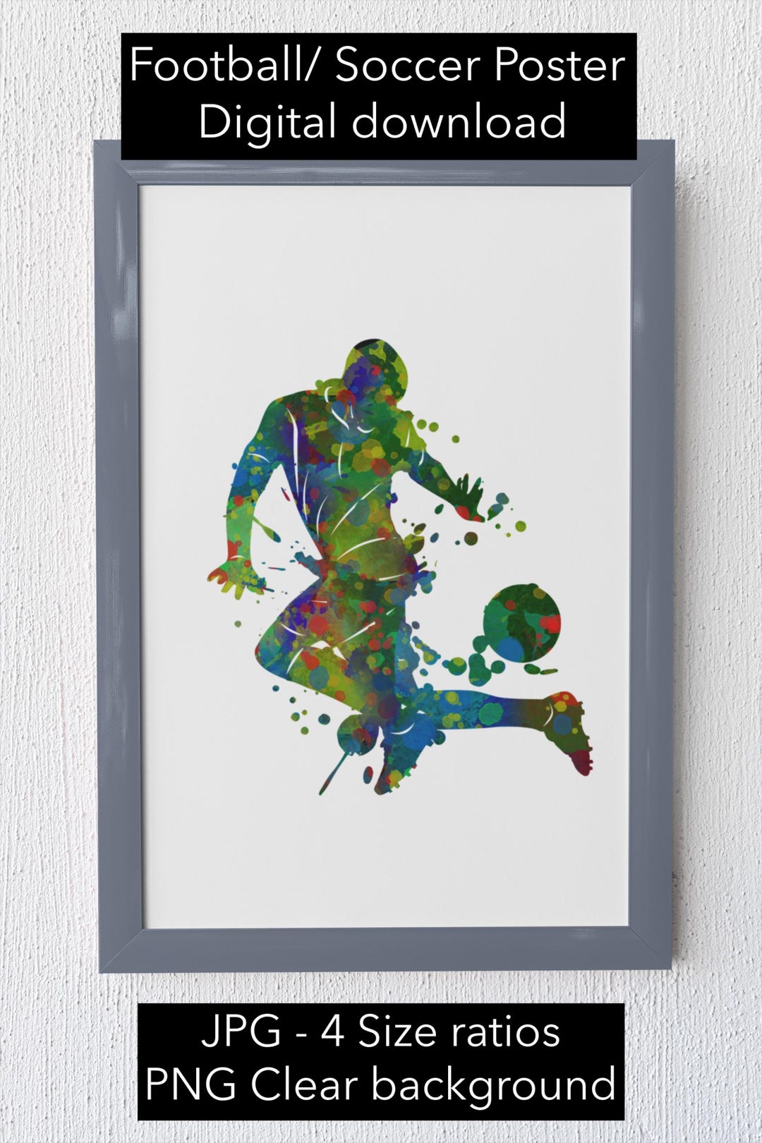 Soccer Player Print , Soccer Printable Art, Soccer Posters, Sport Art ...