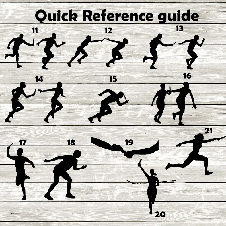 Relay Silhouette Pack - 21 Relay Running Designs Digital Download |21 ...