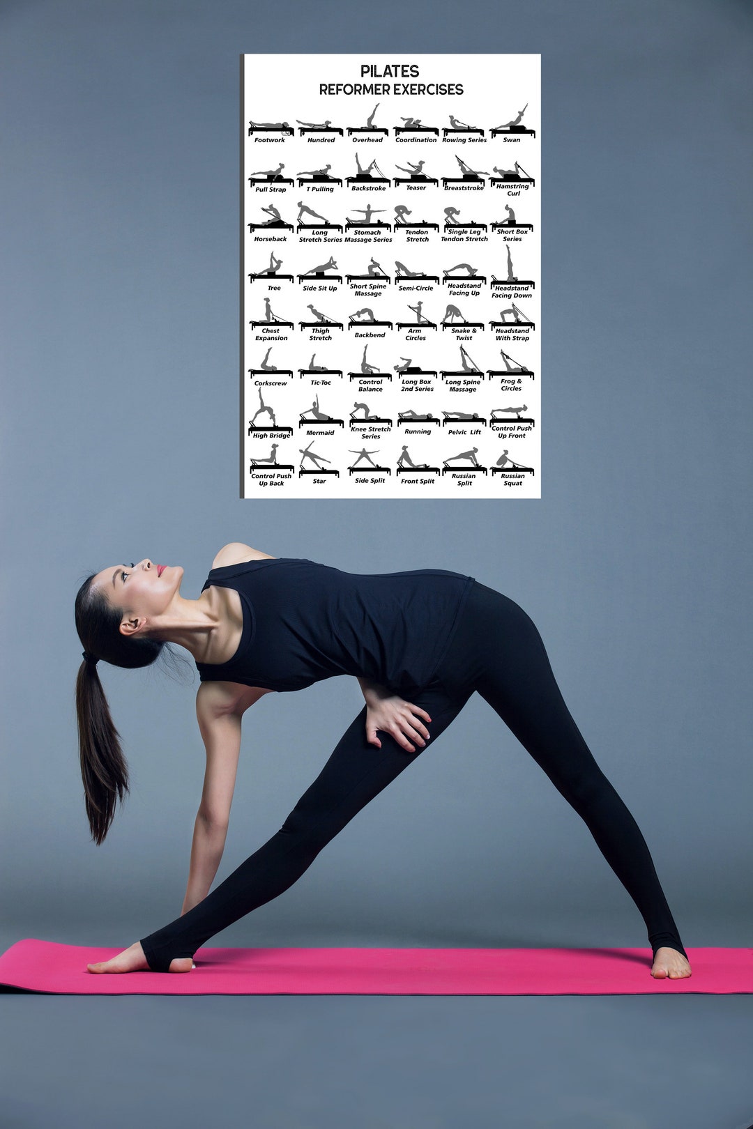 Pilates Reformer Poster Move Basic-home Pilates Studio Printable ...