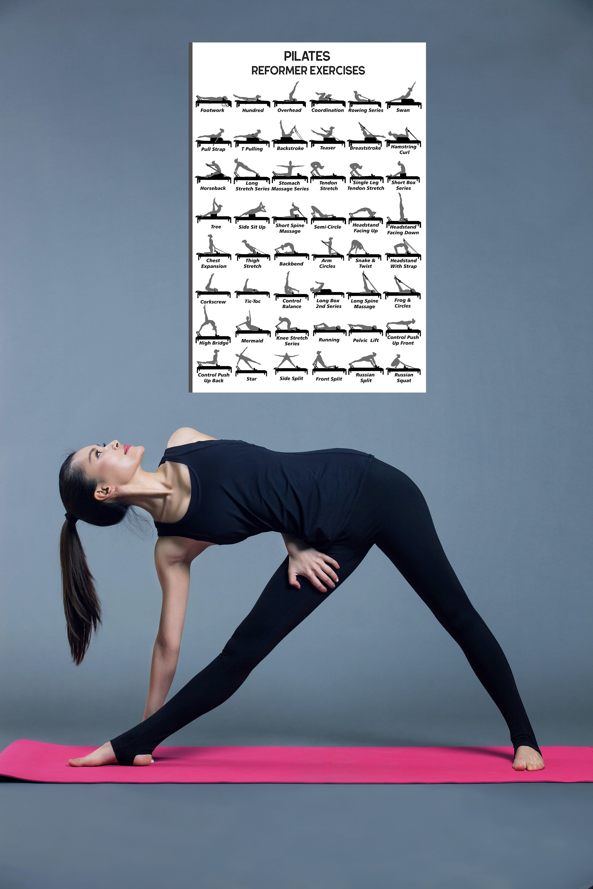 Pilates Reformer Poster Move Basic-home Pilates Studio Printable ...