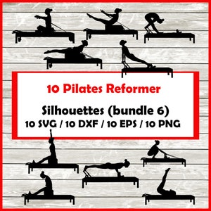 Reformer Pilates Fitness Silhouette - 10 Designs | Digital Download ...