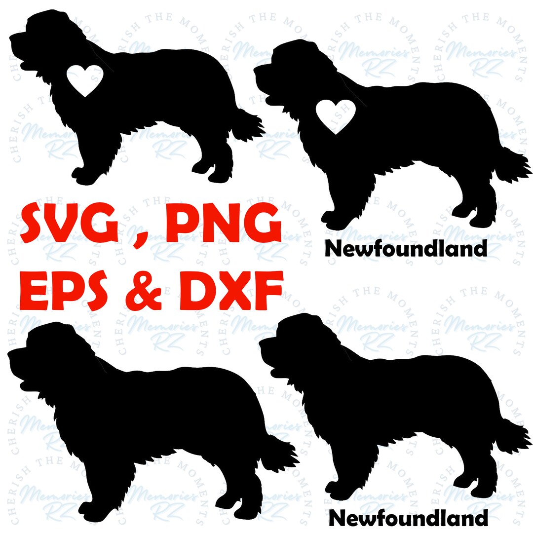 Newfoundland Silhouette Designs | Digital Download | Png , SVG , DXF ...