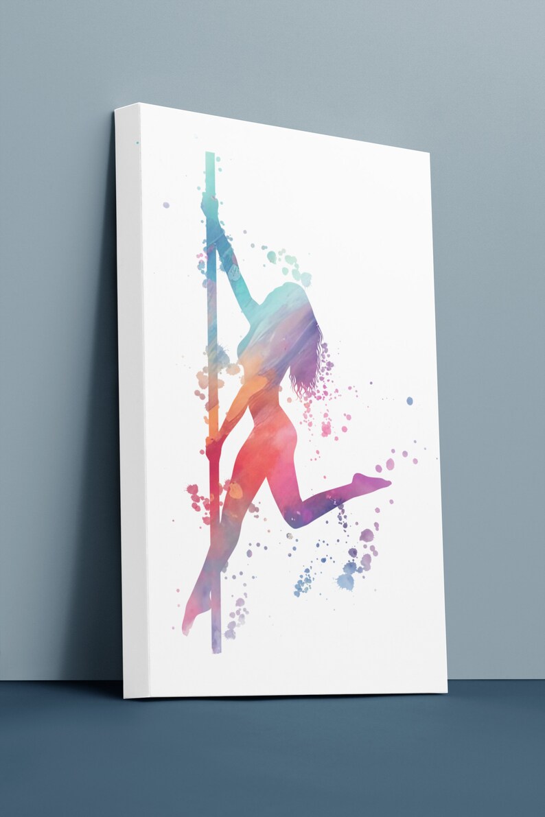 Pole Dancer Girl Art, Pole Fitness, Dancing Woman Print, Pole Dancer ...