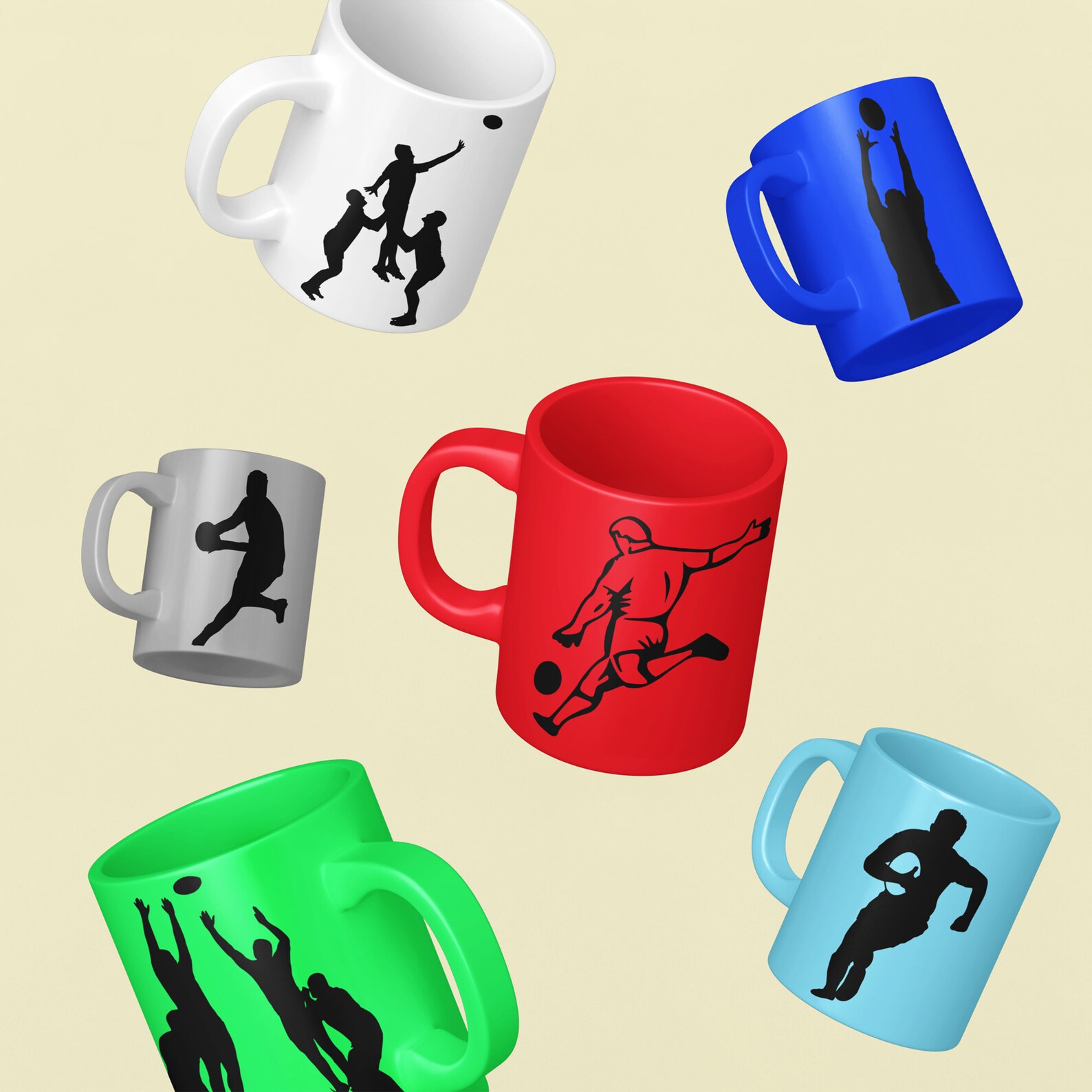 Rugby Silhouette Pack - 20 Rugby Player Designs Digital Download |20 ...