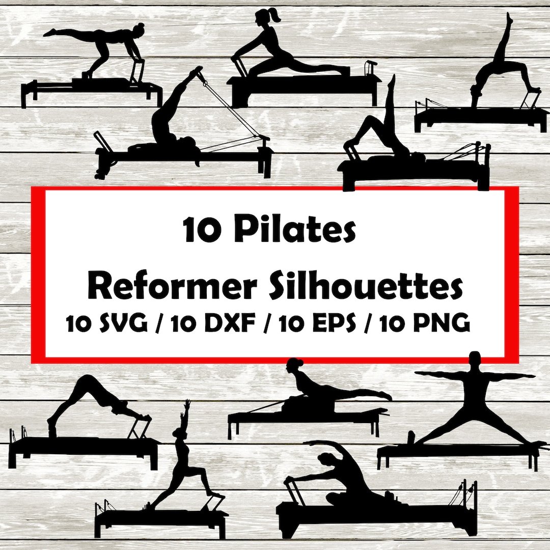 Reformer Pilates Fitness Silhouette - 10 Designs | Digital Download ...