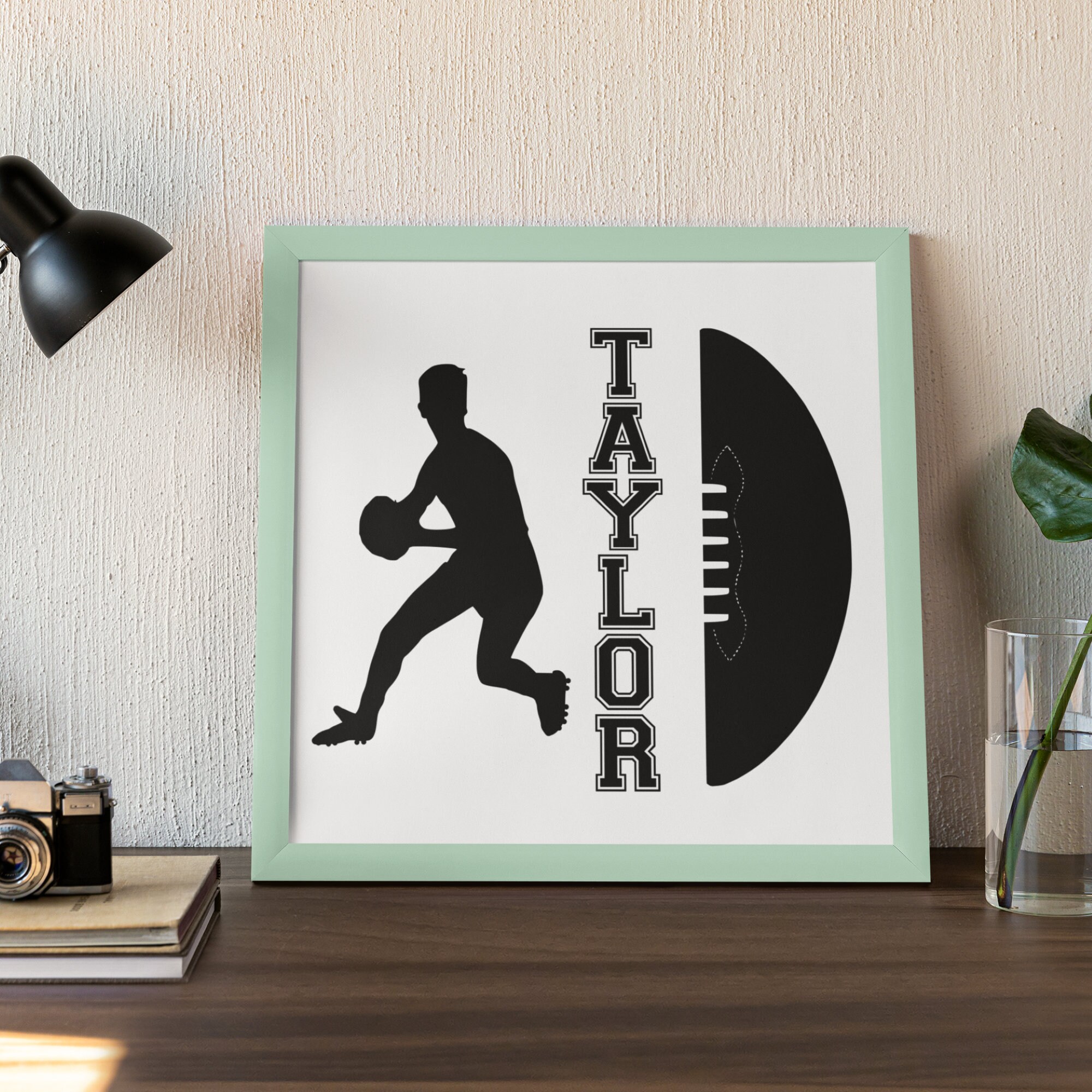 Australian Football League AFL Clipart: Black Split Name Frame Ball and ...