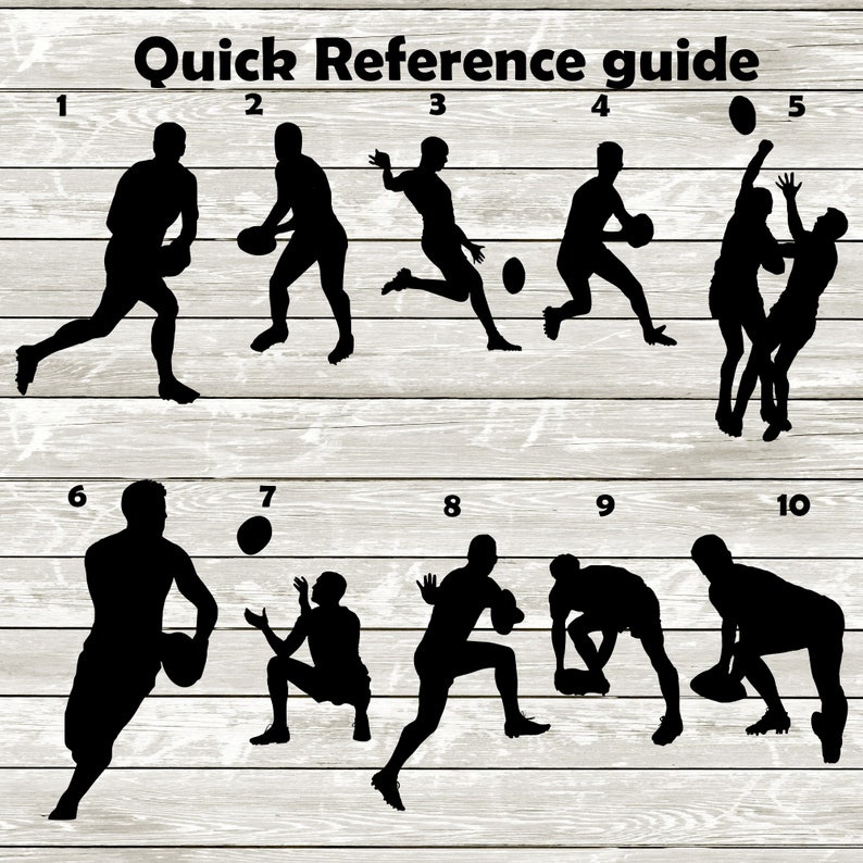 Afl Silhouette Pack - 10 Aussie Rules Designs Digital Download |10 Png ...