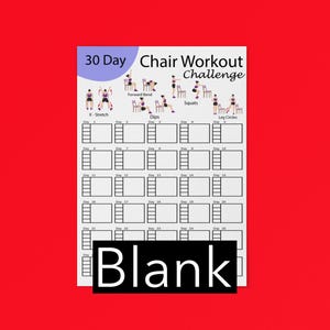 30 Day Chair Workout Challenge Printable | Chair Yoga Guide | Workout ...