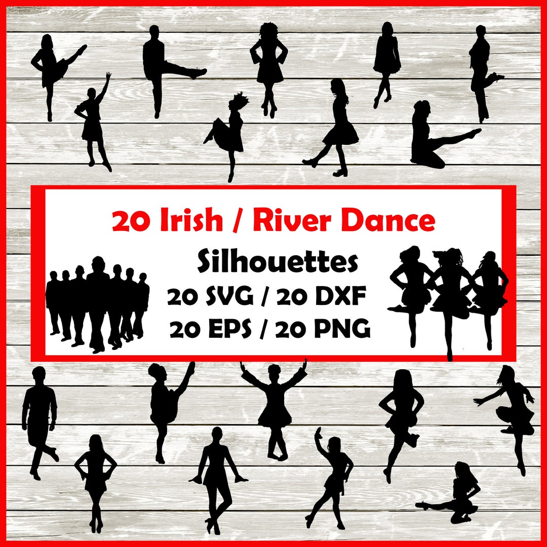 Irish Dance Silhouette Pack - 20 Designs | Digital Download | 20 Png ...