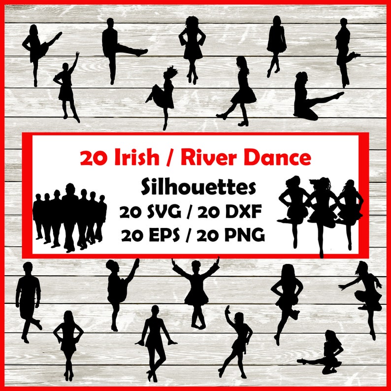 Irish Dance Silhouette Pack 20 Designs Digital Download 20 Png ,SVG ...