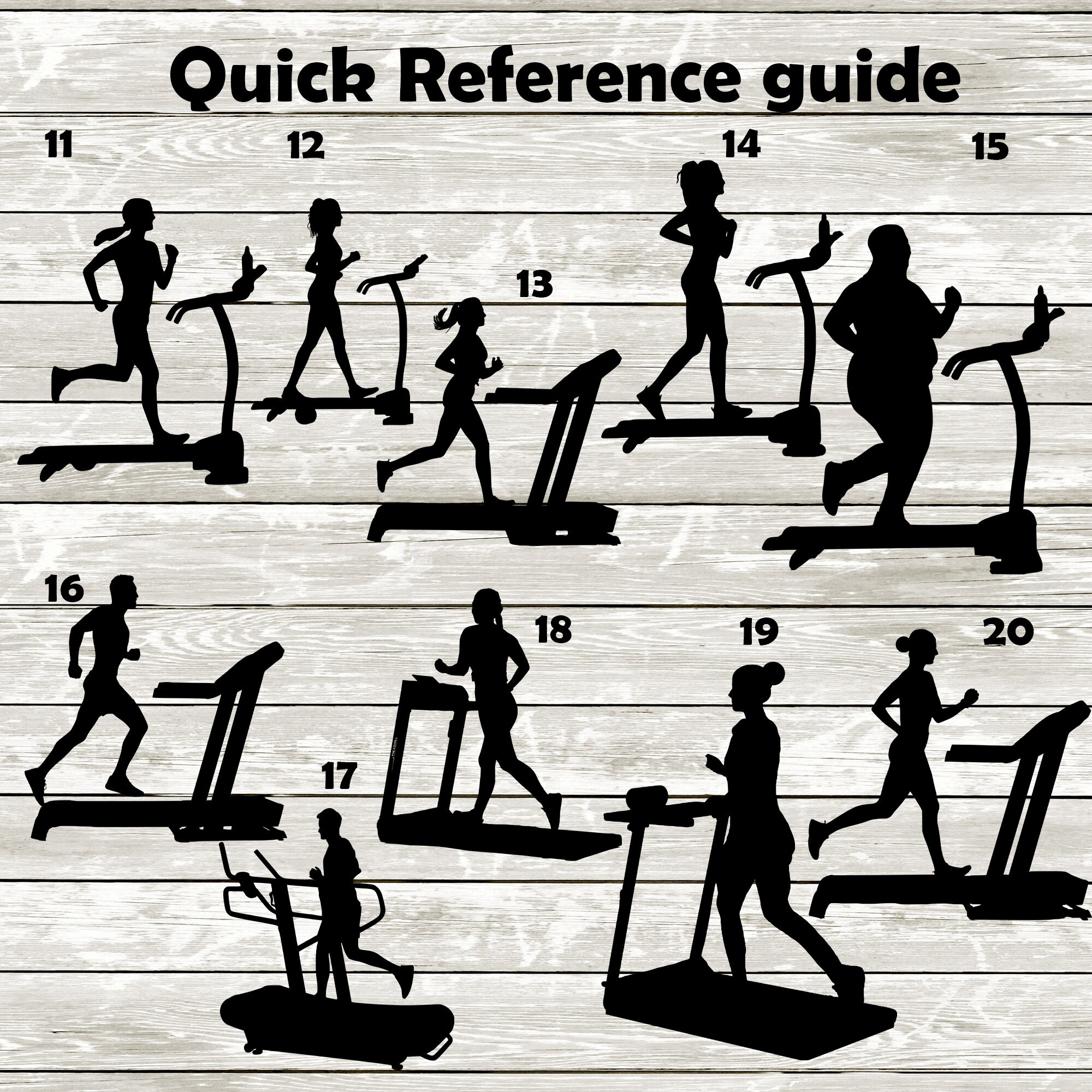 Treadmill Silhouette Pack 20 Treadmill Running Designs - Etsy