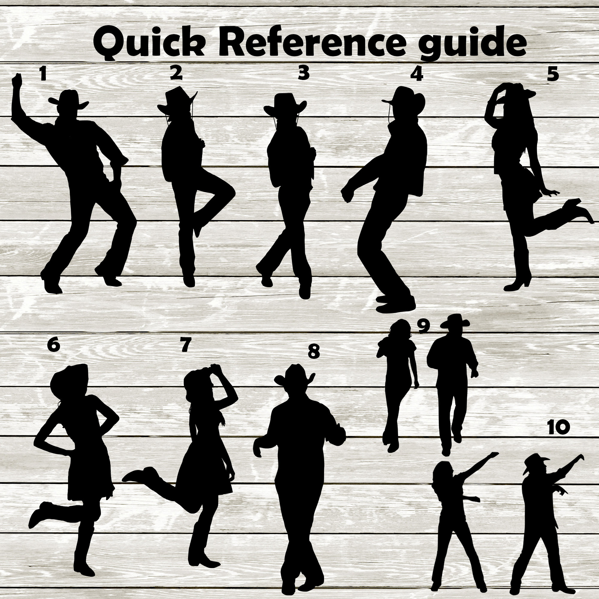 Line Dance Silhouette Pack - 20 Designs | Digital Download | 20 Png ...