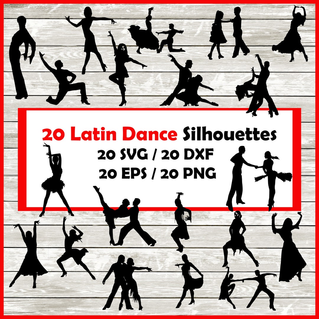 Latin Dancing Silhouette Pack - 20 Designs Digital Download |20 Png ...