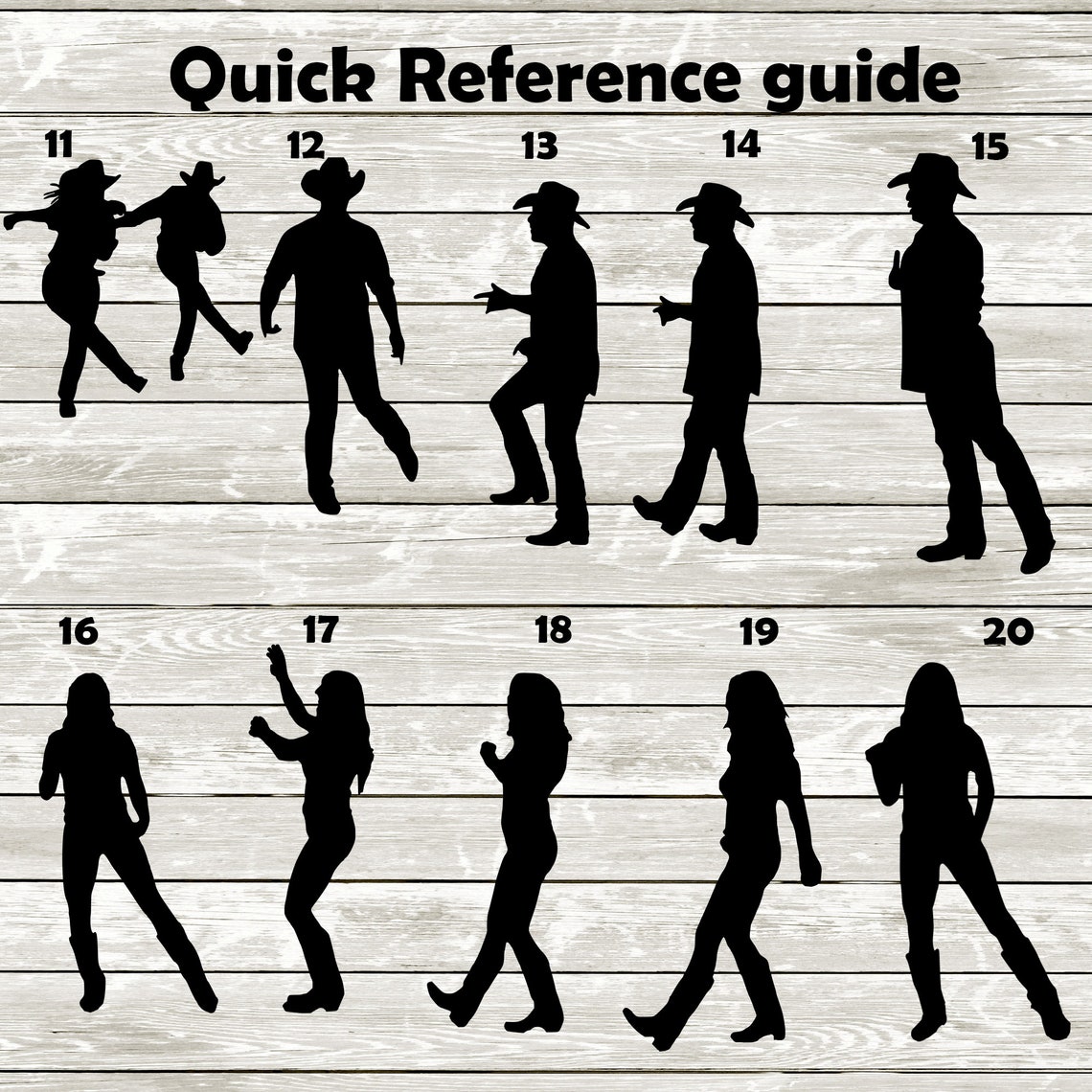 Line Dance Silhouette Pack - 20 Designs | Digital Download | 20 Png ...