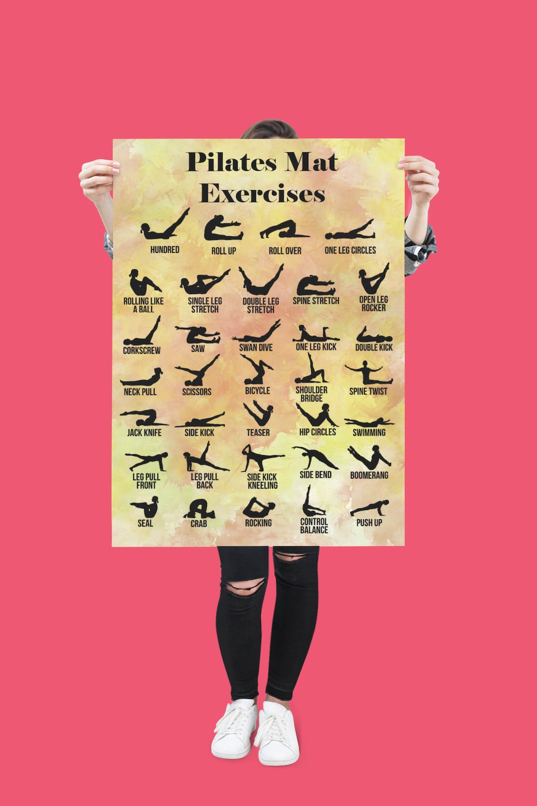 Pilates Poster 34 Pilates Move -colorful Pilates Studio Printable ...