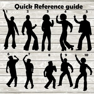 Disco Silhouette Pack - 20 Disco Dancing Designs Digital Download |20 ...