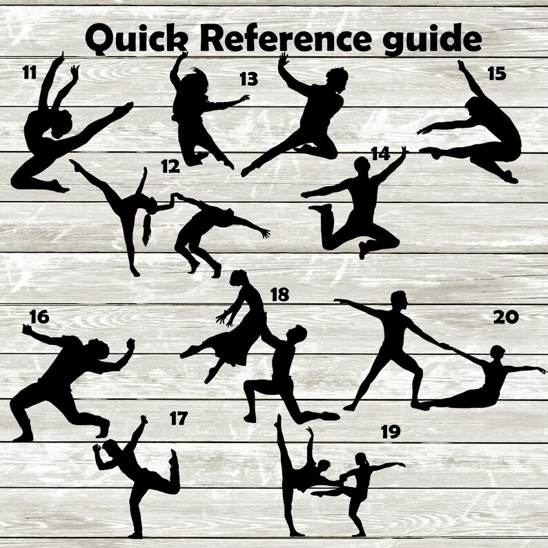 Contemporary Dancing Silhouette Pack - 20 Designs Digital Download |20 ...