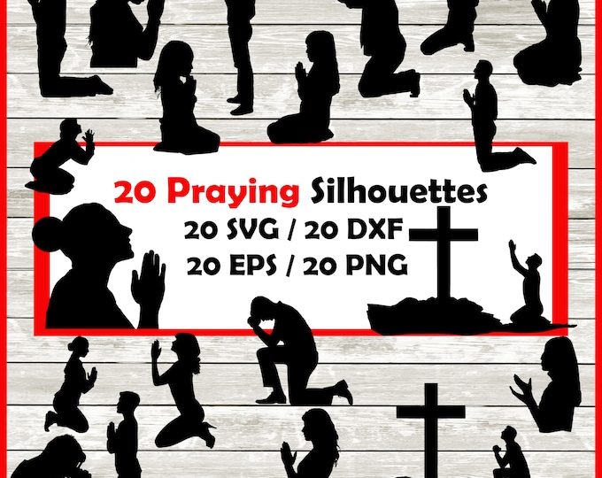 Pray SVG, SVG Files for Cricut, Pray Cut File, Praying Silhouette ...
