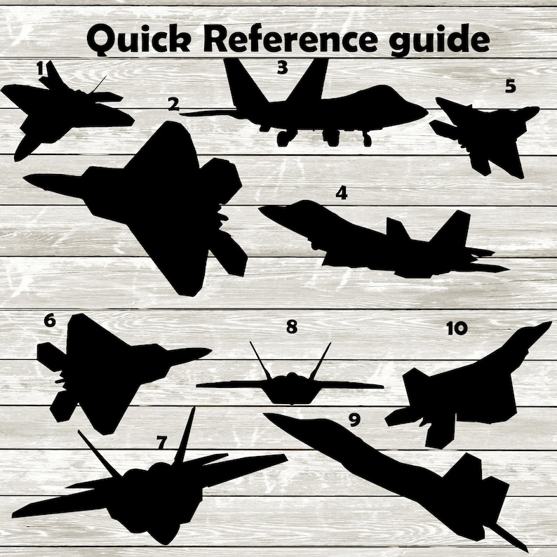 F-22 Raptor Silhouette Pack 10 Fighter Jet Designs Digital Download 10 ...