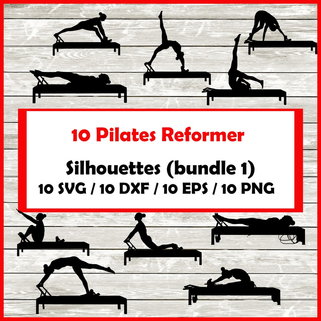 Reformer Pilates Fitness Silhouette - 10 Designs | Digital Download ...