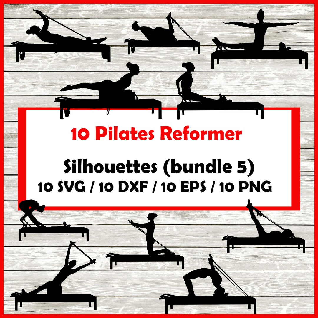 Reformer Pilates Fitness Silhouette - 10 Designs | Digital Download ...
