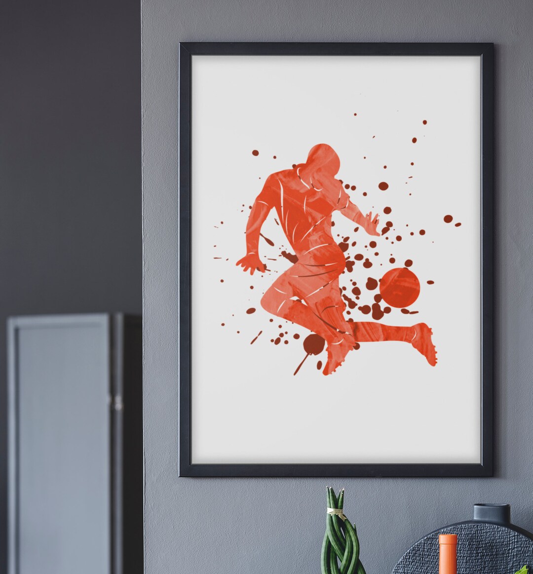Soccer Player Print , Soccer Printable Art, Soccer Posters, Sport Art ...