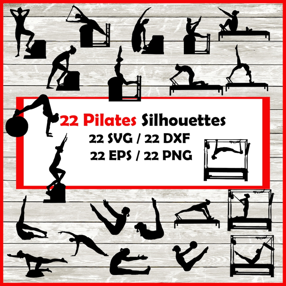 Pilates Fitness Silhouette - 22 Designs | Digital Download | SVG, PNG ...