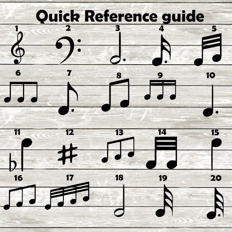 Music Note & Symbols Silhouette Pack - 65 Designs | Digital Download ...