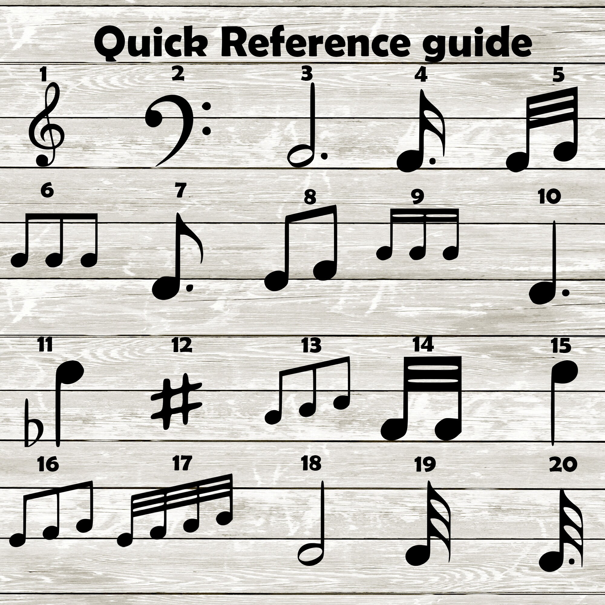 Music Note & Symbols Silhouette Pack 65 Designs Digital - Etsy