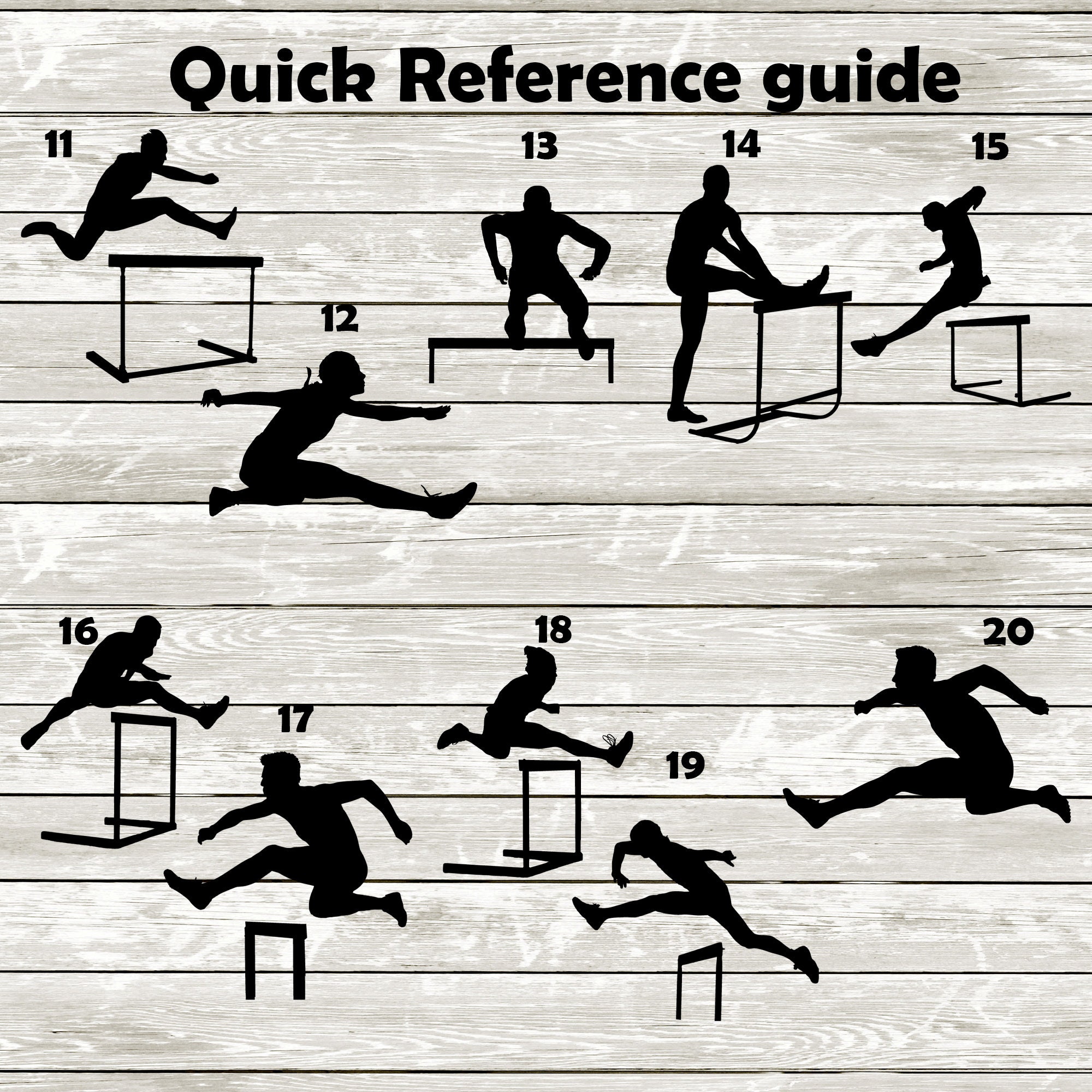 Hurdles Silhouette Pack 20 Free Running Designs Digital Download 20 Png ...