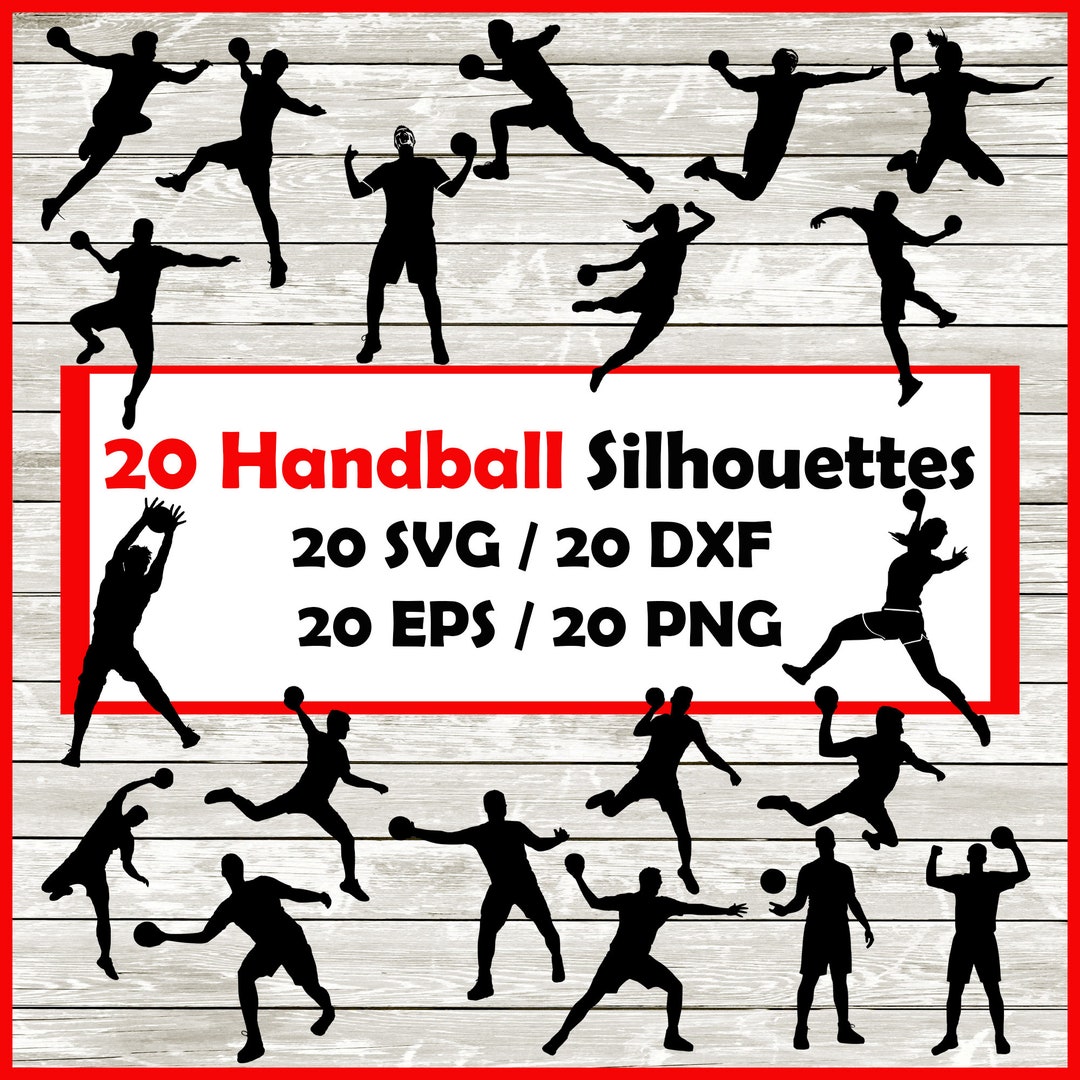 Handball Silhouette Pack - 20 Handball Player Designs Digital Download ...